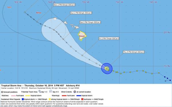 Tropical Cyclone Ana Advisory 14